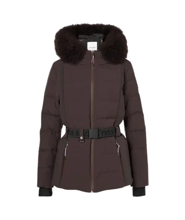 YVES SALOMON Veste 64cm Shearling-trimmed Ski Jacket - Brown