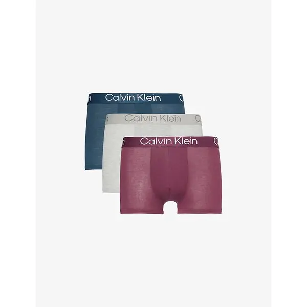 Calvin Klein Ultra Soft Modern Pack Of Three Stretch-jersey Trunks