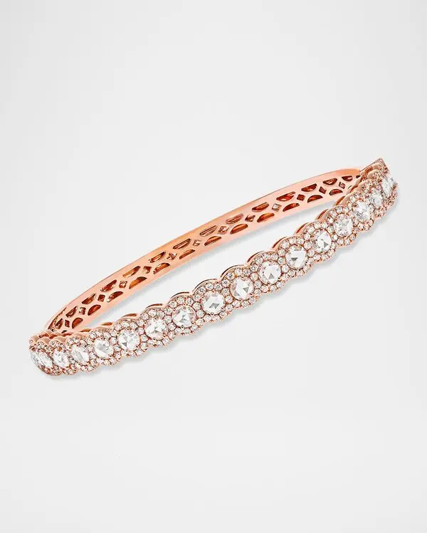 64 Facets 18k Rose Gold Diamond Bangle