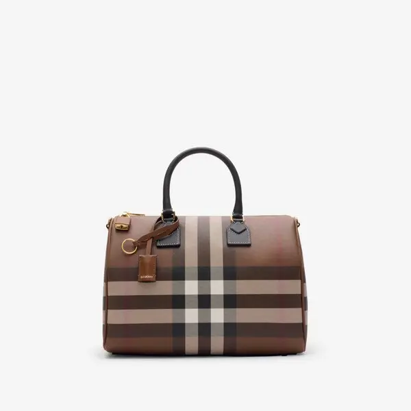 Burberry Check Bowling Bag - Dark Birch Brown