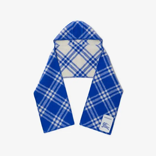 Burberry Check Wool Hooded Scarf - Knight