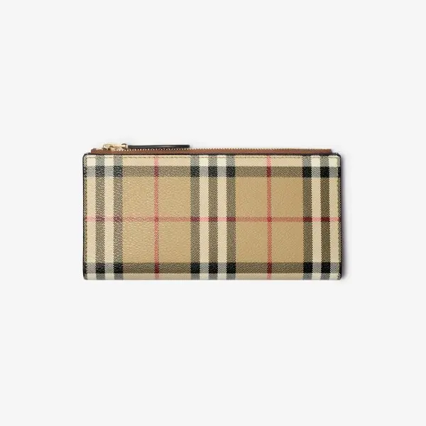 Burberry Large Check Bifold Wallet - Archive Beige/briar Brown
