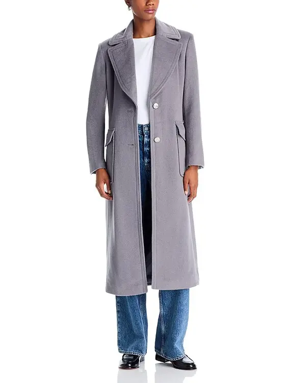 Bernardo Classic Tailored Wool Melton Coat - Titanium
