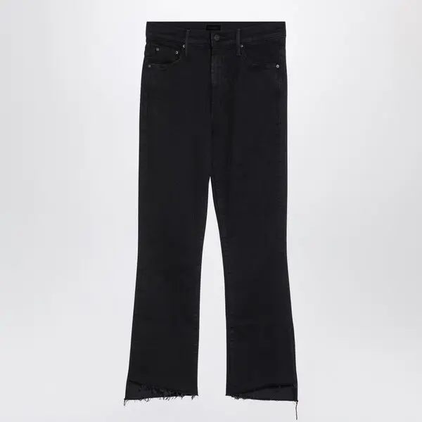 MOTHER The Insider Crop Step Fray Jeans - Black