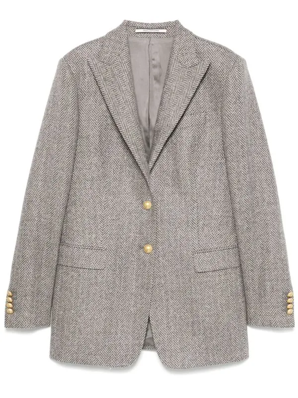 Tagliatore Herringbone Virgin Wool Blazer