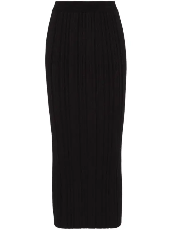 Balmain Plissé-effect Midi Skirt
