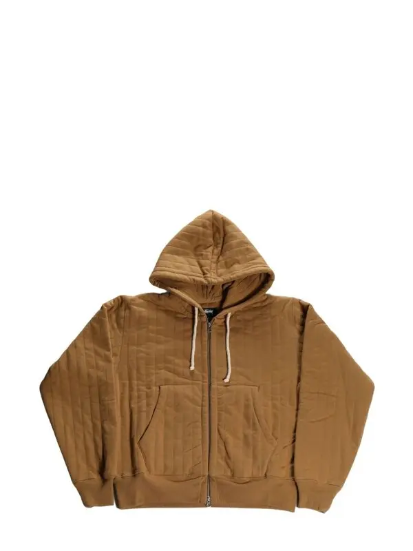 トップス stussy veal quilted zip up hoodie StüSsy Quilted Zip-Up Hoodie In Brown - 40% Off | Editorialist