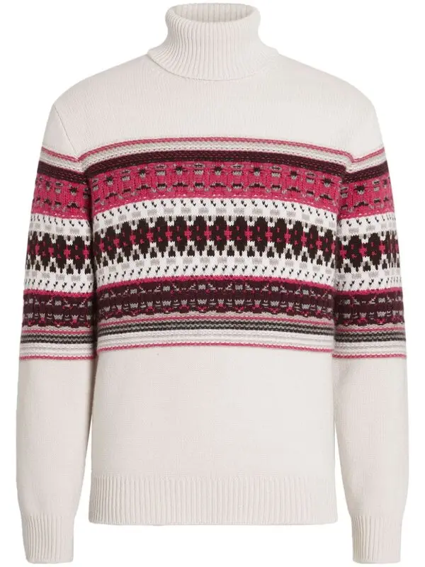 Zegna Fair-isle Cashmere Jumper - White
