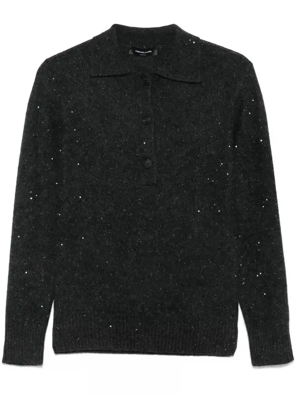 Fabiana Filippi Sequin-embellished Polo Sweater