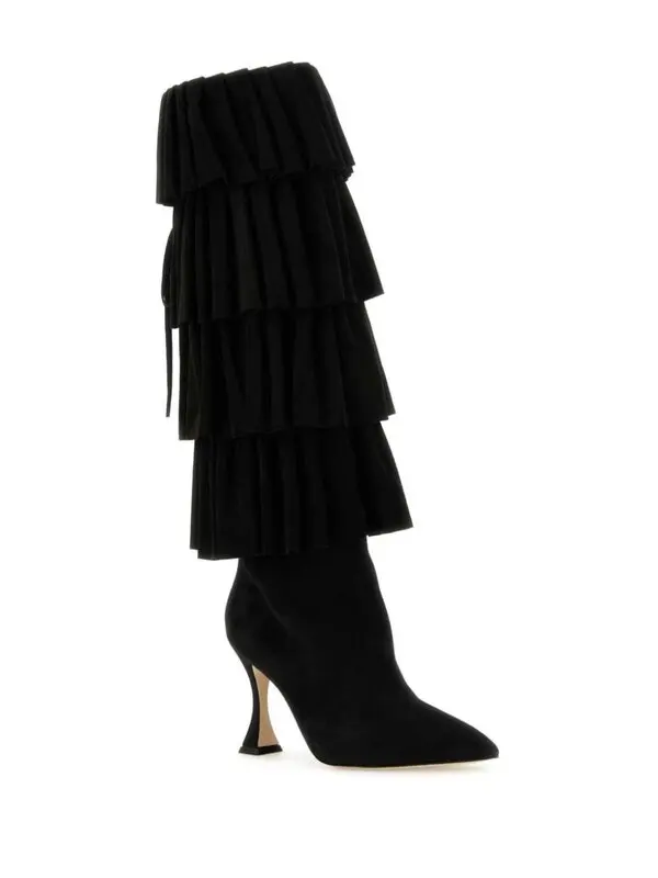 Manolo Blahnik 90mm Miralone Boots - Black
