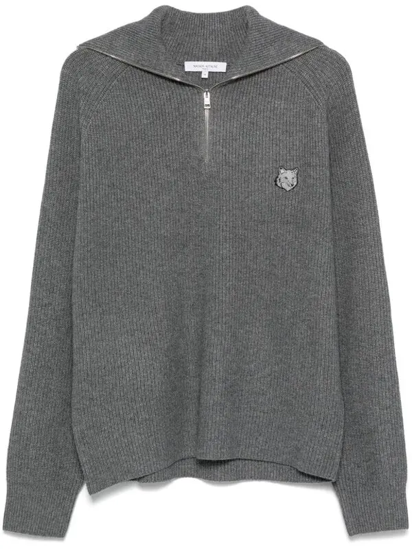 Maison Kitsuné Bold Fox Head-patch Ribbed Sweater