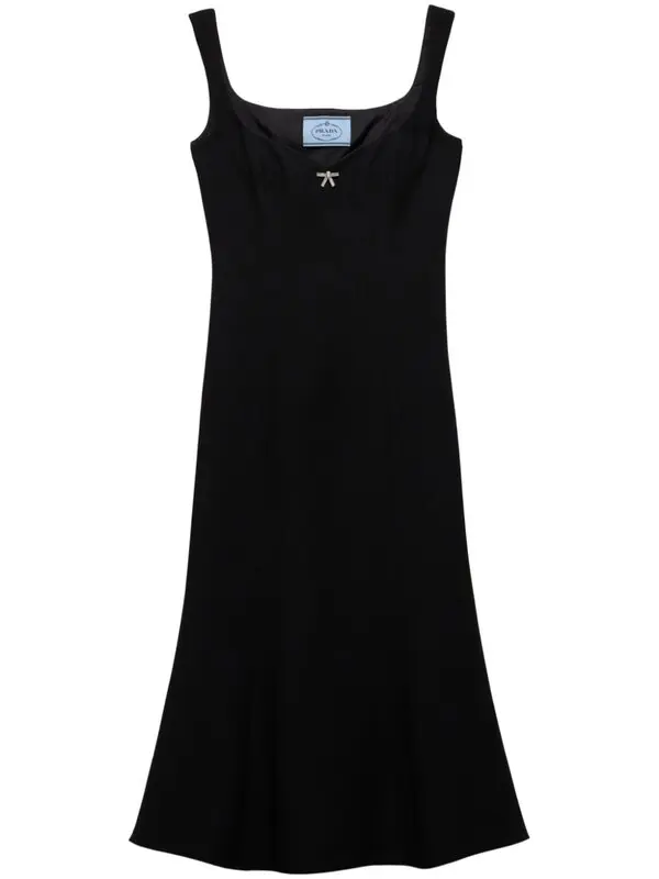 Prada Cady Midi Dress - Black