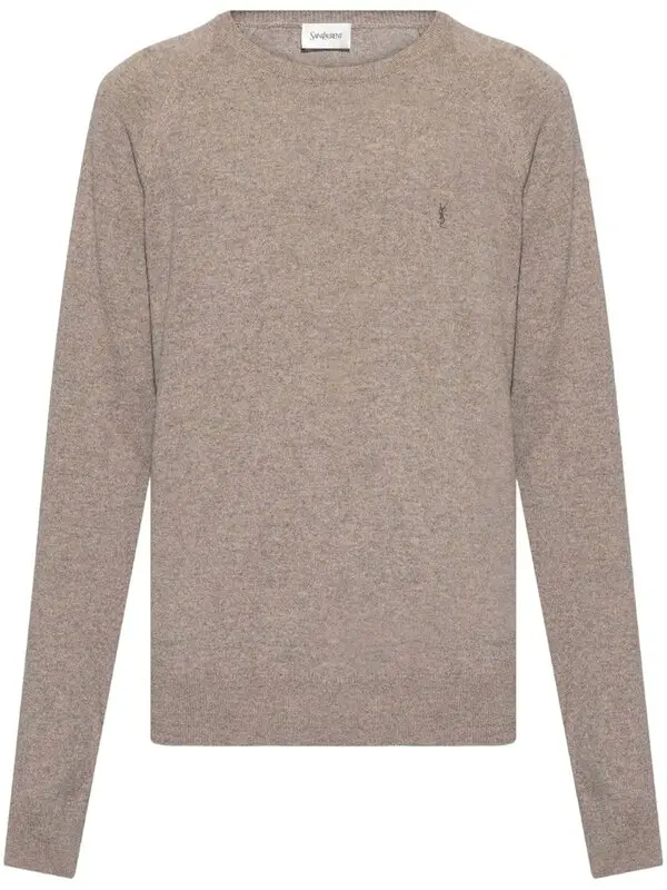 Saint Laurent Round Neck Sweater - Brown