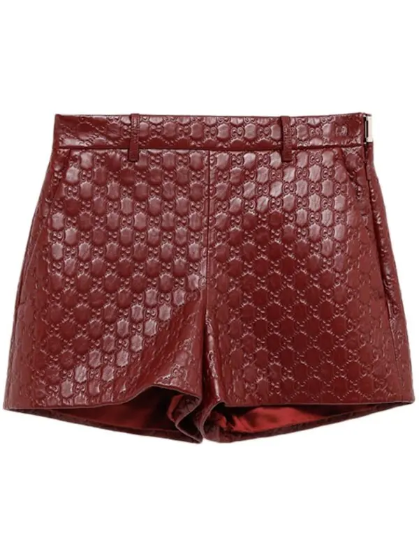 Gucci Gg Canvas Leather Shorts