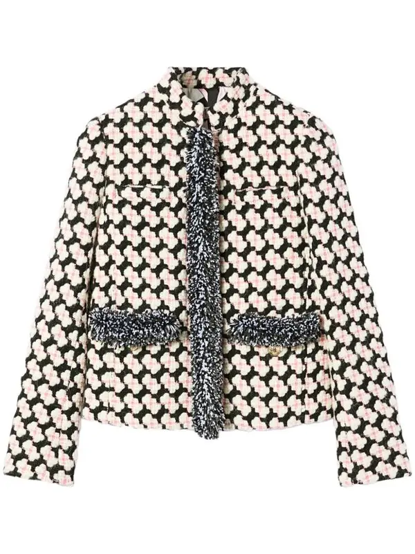 Emilio Pucci Fringed Tweed Jacket - Black
