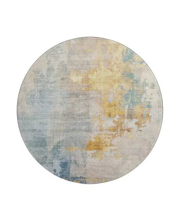 DALYN RUG COMPANY Dalyn Luxury Washable Bresca Bc4 Round Area Rug, 8' X 8 - Linen