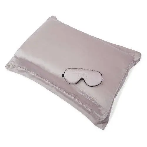 WHITE LOTUS BEAUTY Luxurious 100% Mulberry Silk Pillowcase And Eye Mask Set - Pearl Grey