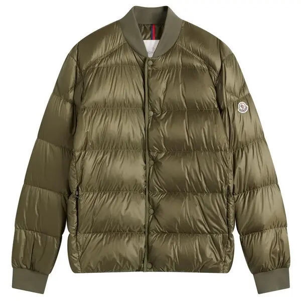 Moncler Bazena Micro Rip Stop Bomber Jacket - Olive
