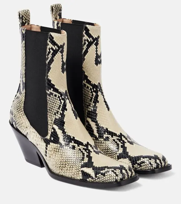 Khaite Austin 60 Snake-effect Leather Ankle Boots - Multicoloured