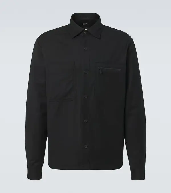 Zegna Technical Wool Overshirt - Black