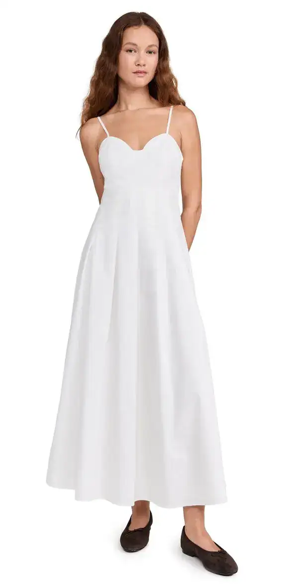 Line & Dot Lacie Midi Dress In White - 75% Off | Editorialist