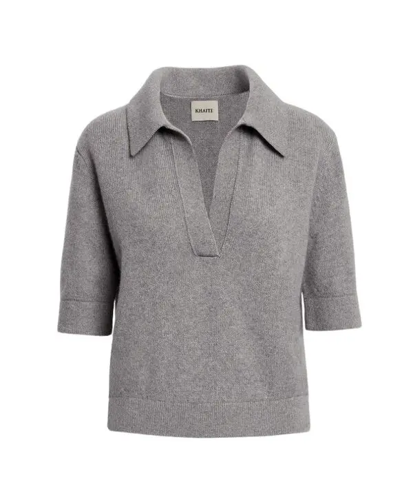 Khaite Shrunken Jo Cashmere Sweater - Warm Grey