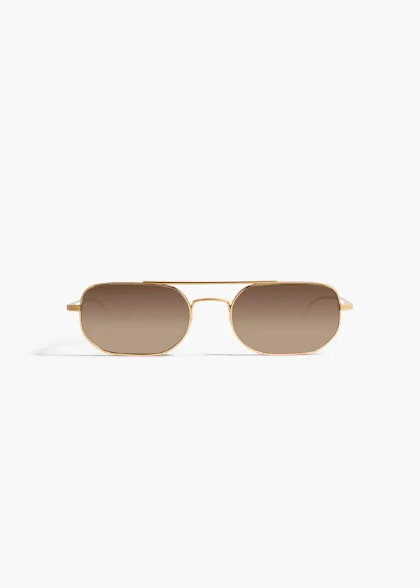Khaite X Oliver Peoples 1989c Sunglasses - Gold/dark Brown Gradient Mirror