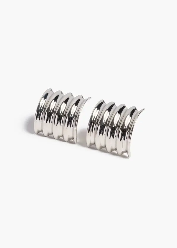 Khaite Small Julius Panel Earrings - Silver