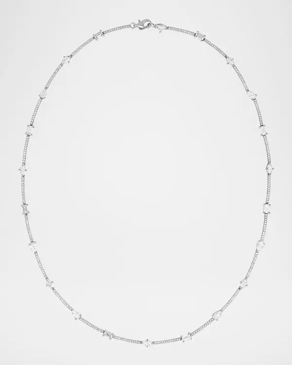 Lana Jewelry Flawless Fancies Curve Link Necklace - White Gold