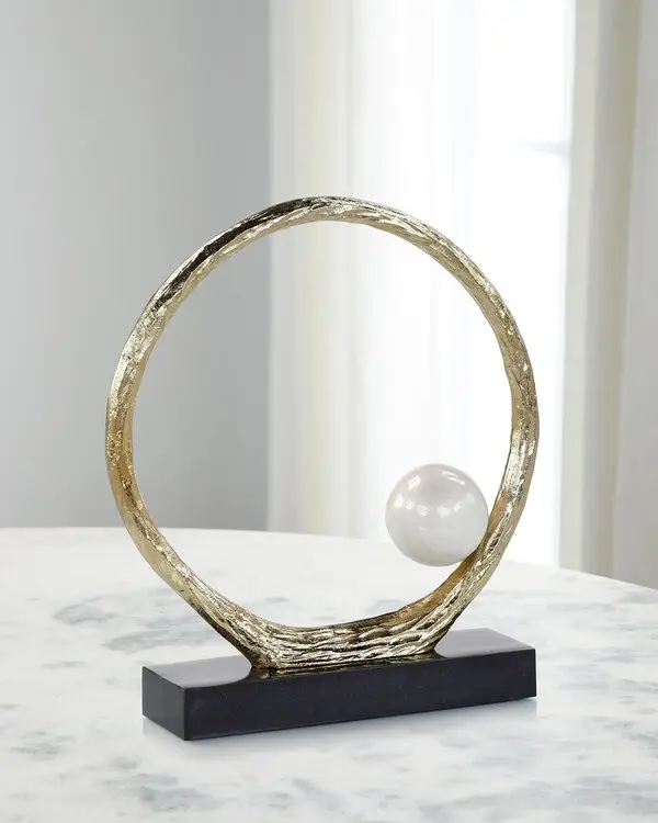 JOHN-RICHARD COLLECTION Anello Di Perle Sculpture On Iron Base, Large