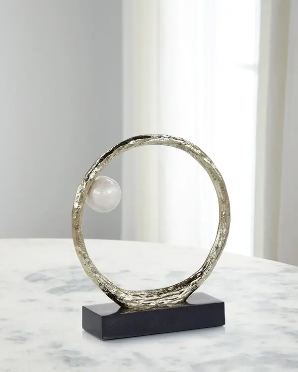 JOHN-RICHARD COLLECTION Anello Di Perle Sculpture On Iron Base, Small