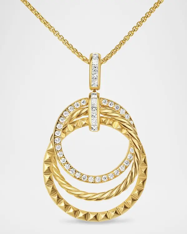 David Yurman Dy Crossover Trio Pendant Necklace - Diamond