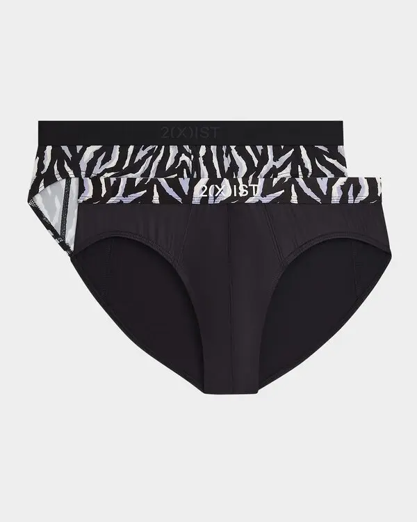 2(X)Ist Sliq Stretch Briefs - Zebra/black Beauty