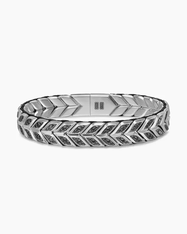David Yurman Chevron Woven Bracelet With Black Diamonds - Black Diamond