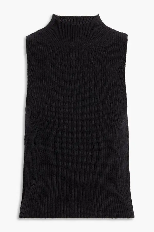 IRO PARIS Virgi Ribbed Turtleneck Top - Black