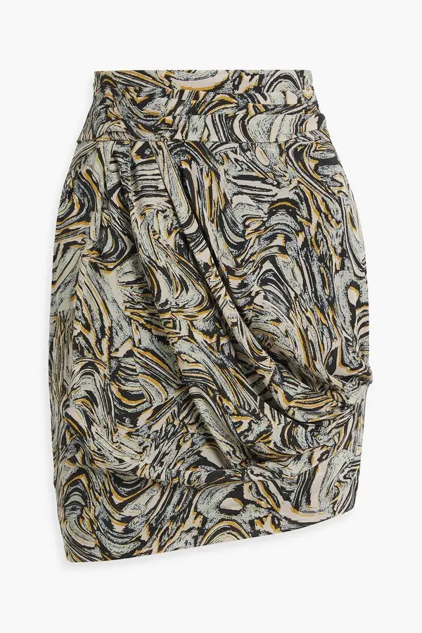 IRO PARIS Fazzia Printed Draped Mini Skirt
