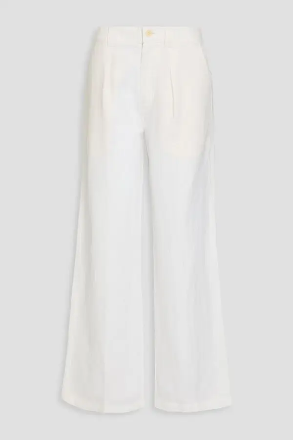 ALEX MILL Madeline Pleated Wide-leg Pants - White