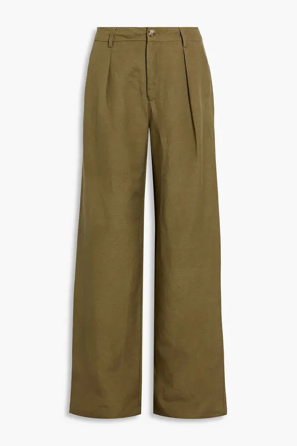 Paige Dallas Linen-blend Wide-leg Trousers