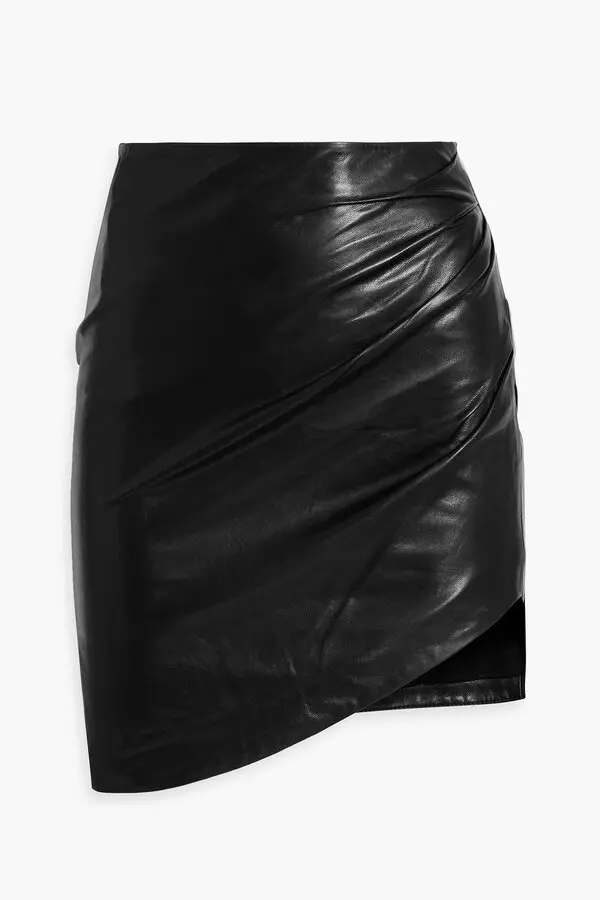 IRO PARIS Liloa Draped Leather Mini Skirt