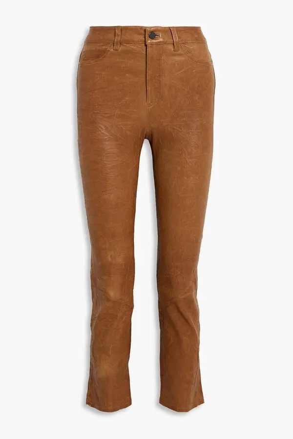 Paige Cindy Leather Slim-leg Pants