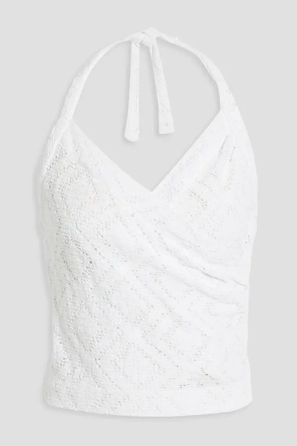 IRO PARIS Ualana Cropped Halterneck Top - White