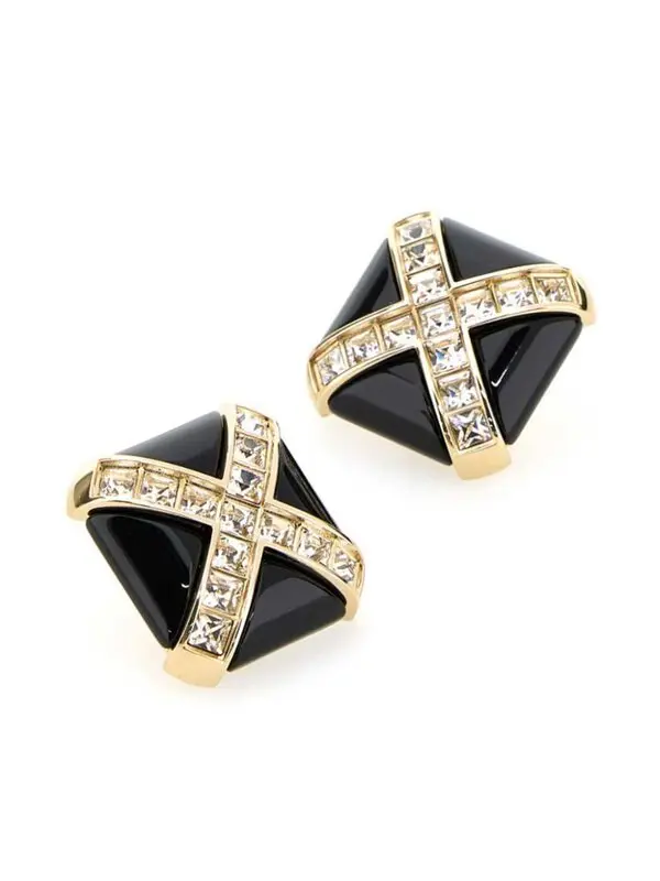 Saint Laurent Crystal-embellished Clip-on Stud Earrings
