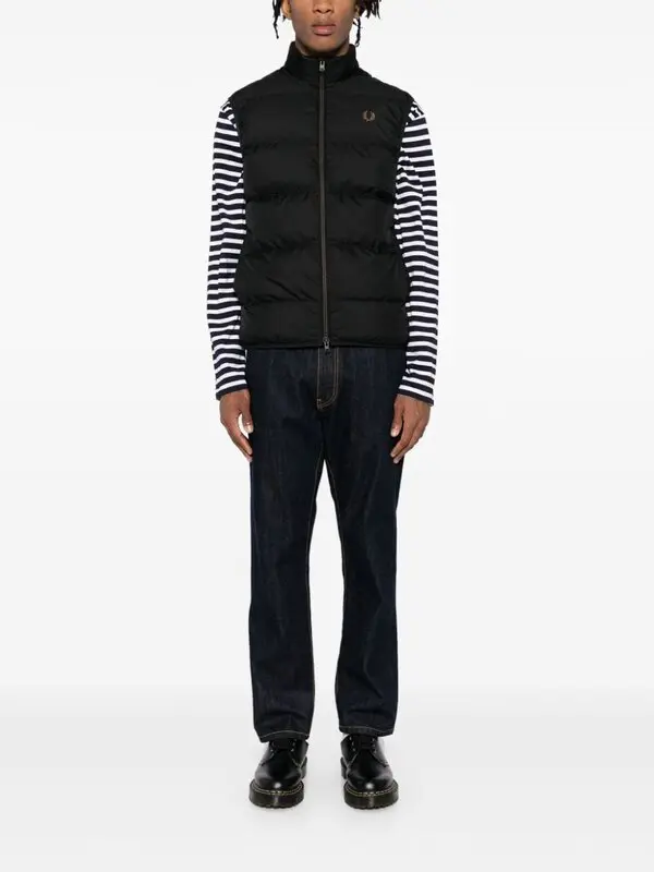 Fred Perry Logo-embroidered Padded Jacket - Black