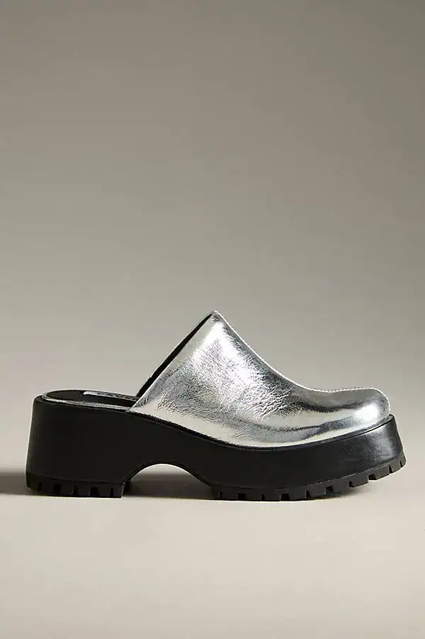 Caverley Jace Clog Heels In Silver - 29% Off | Editorialist