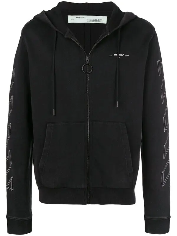 Off-White Off Off 3d Marker Diag Zip Up Hoodiein