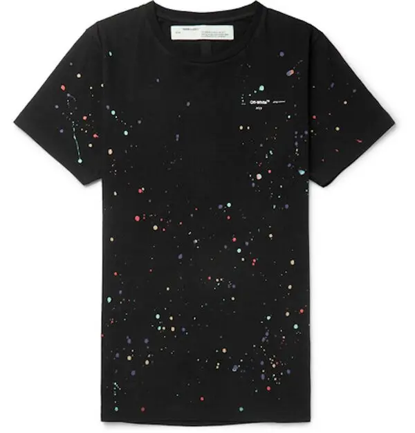 Off-White Paint Splattered T-shirt - Black
