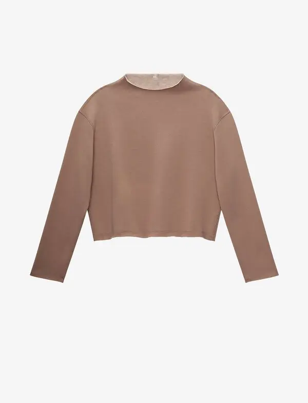 THIRDLOVE Cuddle Fleece Reversible Lounge Top - Taupe