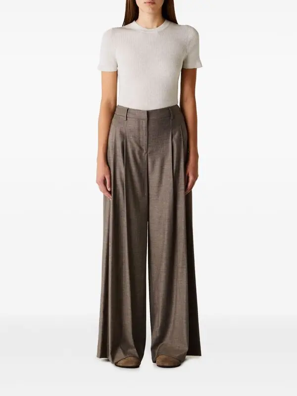 TWP Didi Wide Leg Trousers - Brown