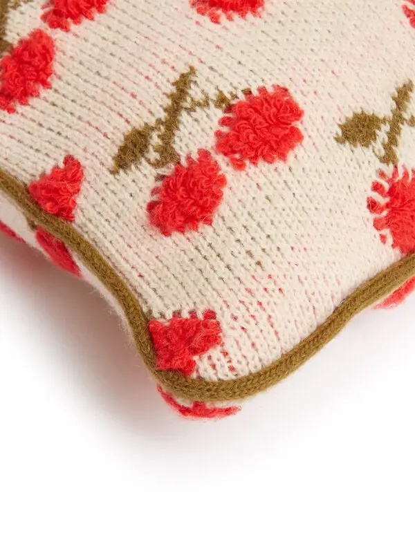 La DoubleJ Cherry-embroidered Cushion