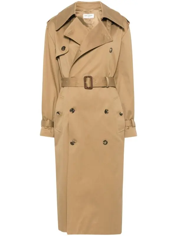 Saint Laurent Cotton Gabardine Trench Coat